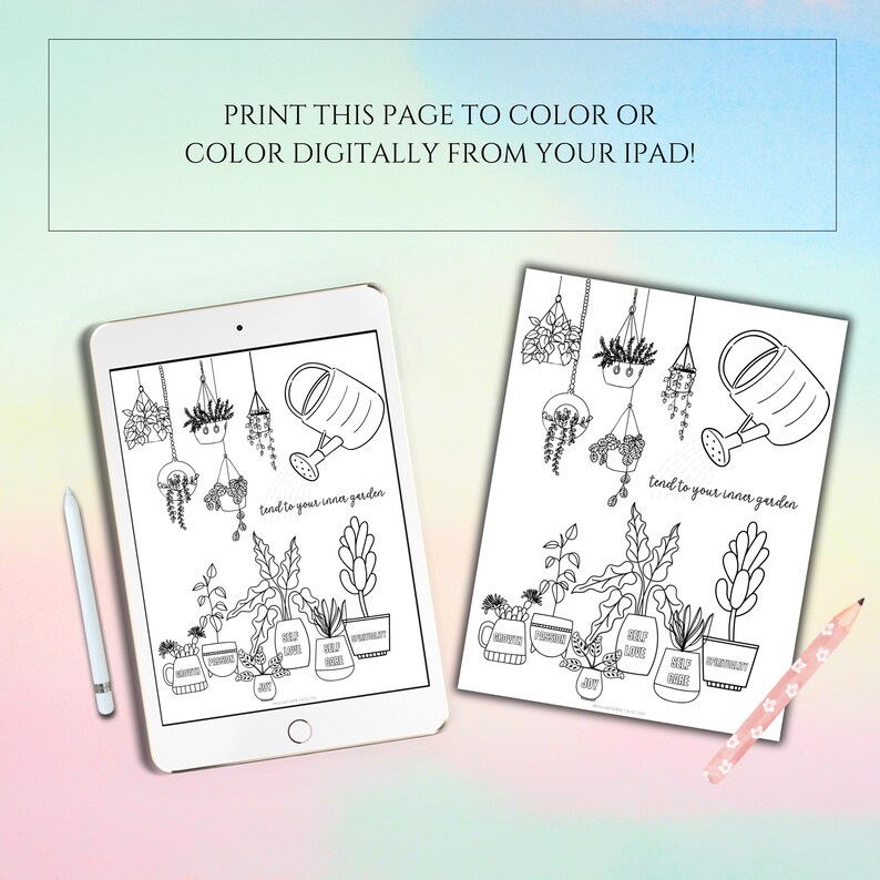 Inner Garden Coloring Page - Witchy Coloring Page - Magical Coloring ...