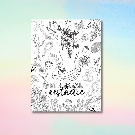 Ethereal Aesthetic Coloring Page Witchy Coloring Page - Etsy