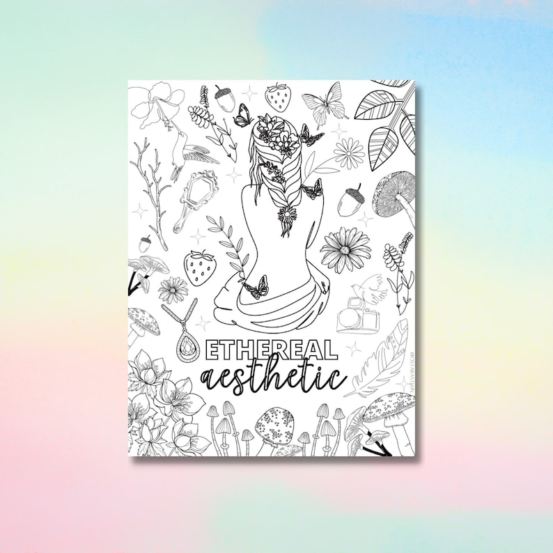 Ethereal Aesthetic Coloring Page Witchy Coloring Page Magical Coloring ...