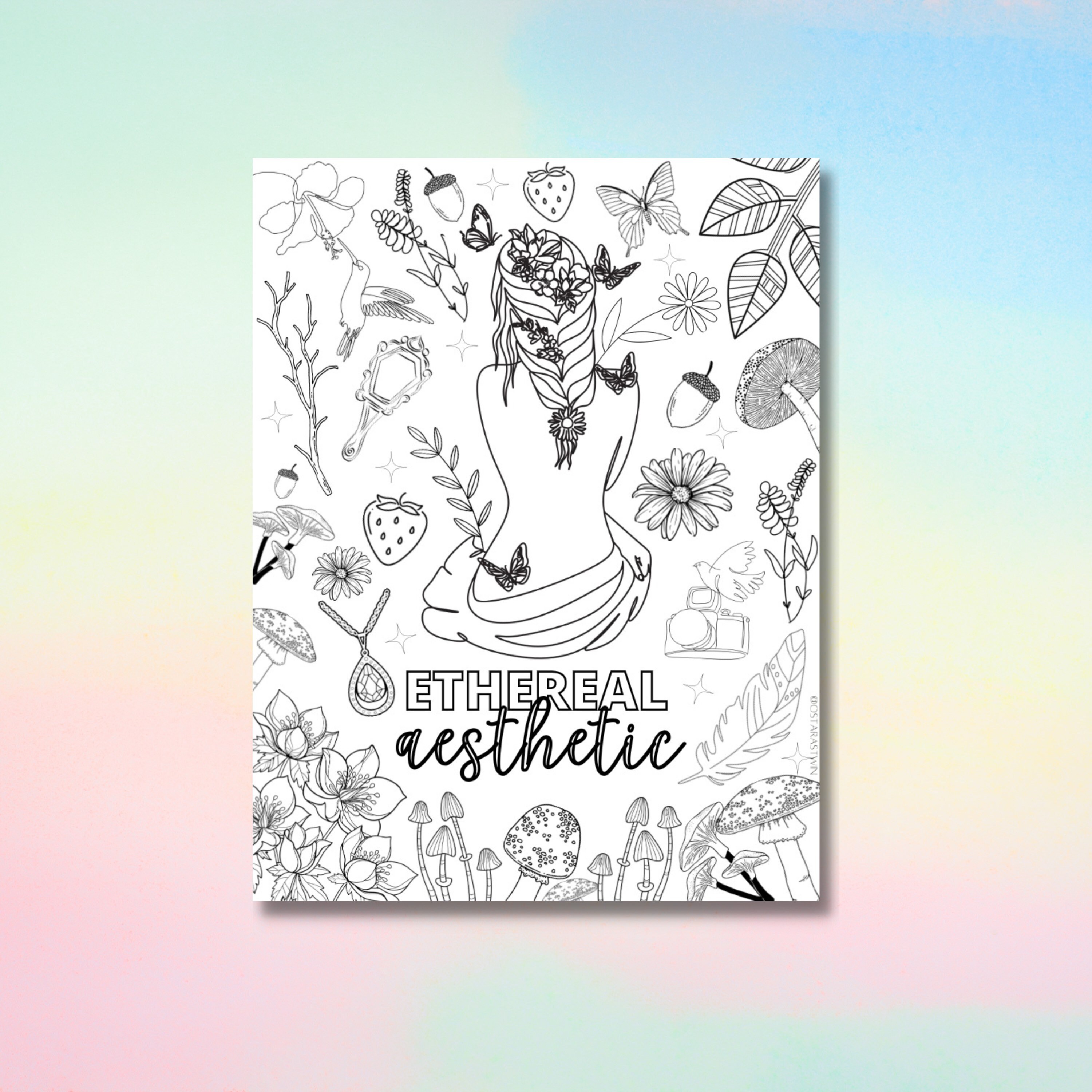 Ethereal Aesthetic Coloring Page Witchy Coloring Page Magical Coloring ...