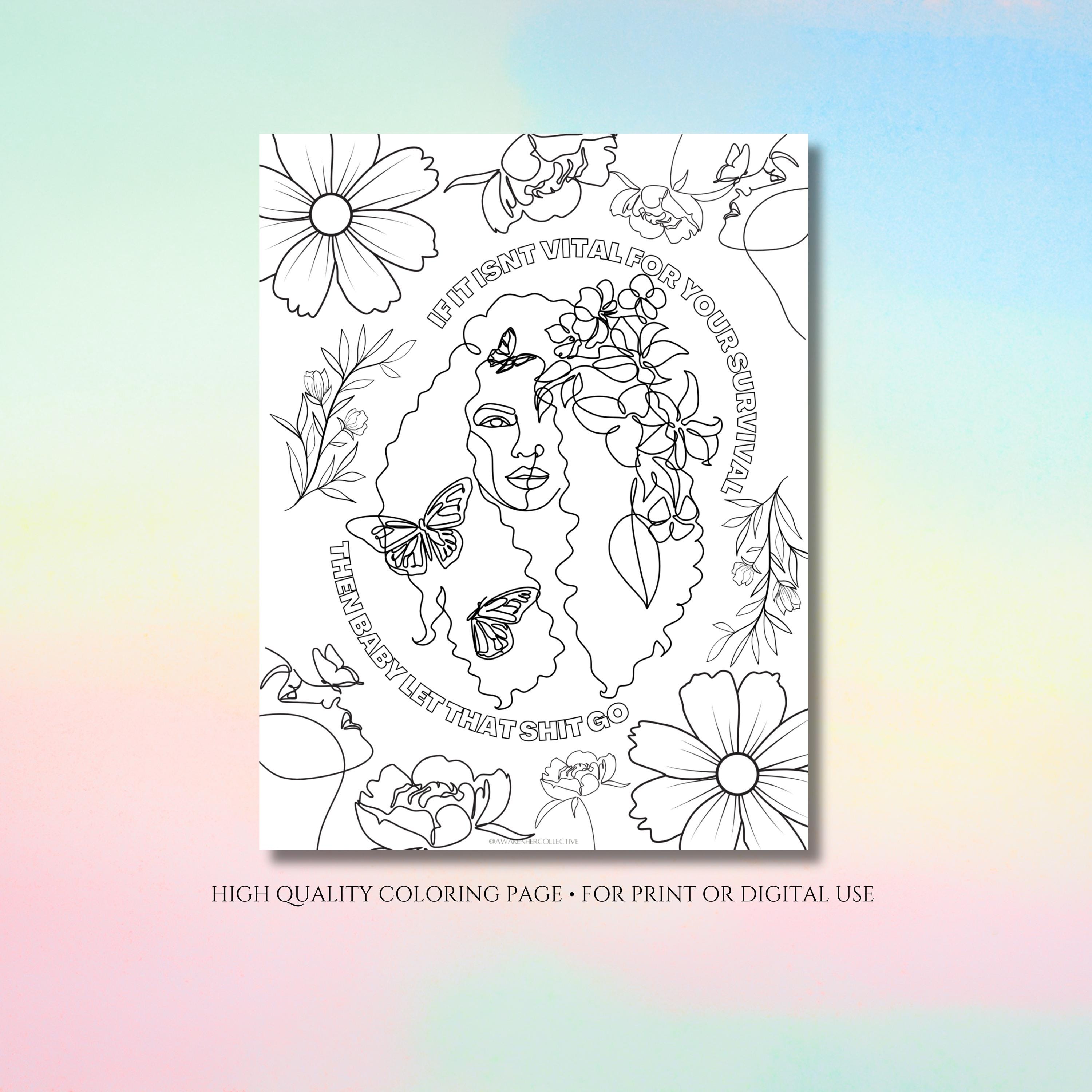 Vital for Survival Coloring Page - Witchy Coloring Page - Magical ...