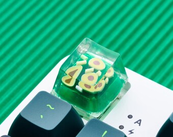 Artisan Keycap, Green Detailed Keycap , Keycap Handmade OEM Back Lit ...