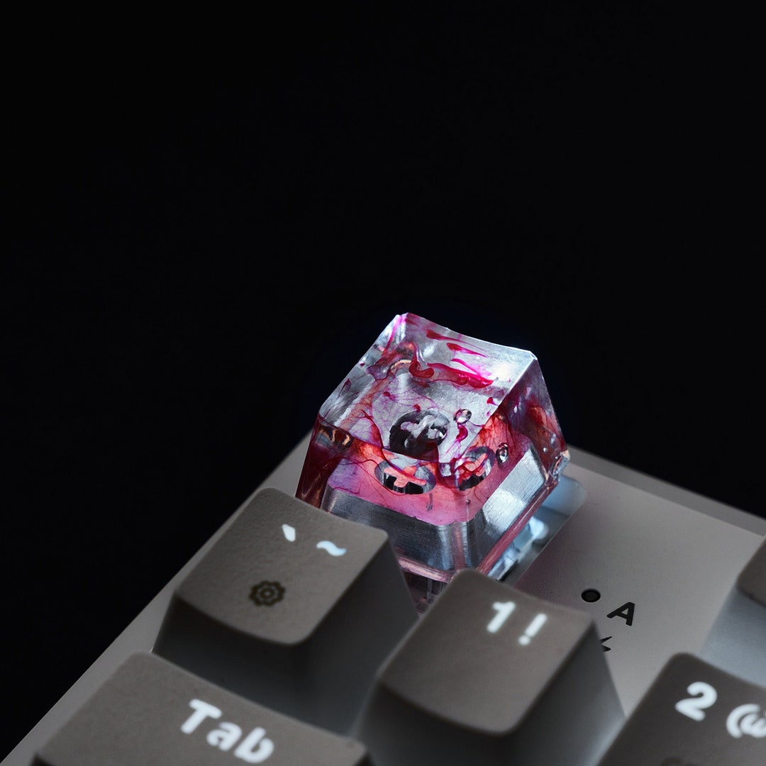 Artisan Keycap, Red Detailed Keycap , Keycap Handmade OEM Back Lit OEM ...