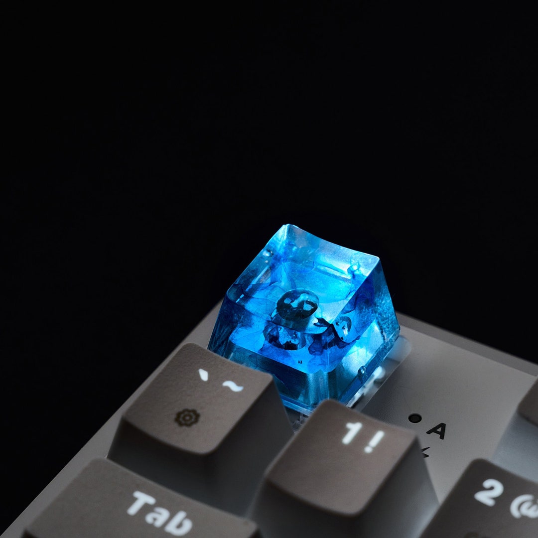 Artisan Keycap, Blue Detailed Keycap , Keycap Handmade OEM Back Lit OEM ...