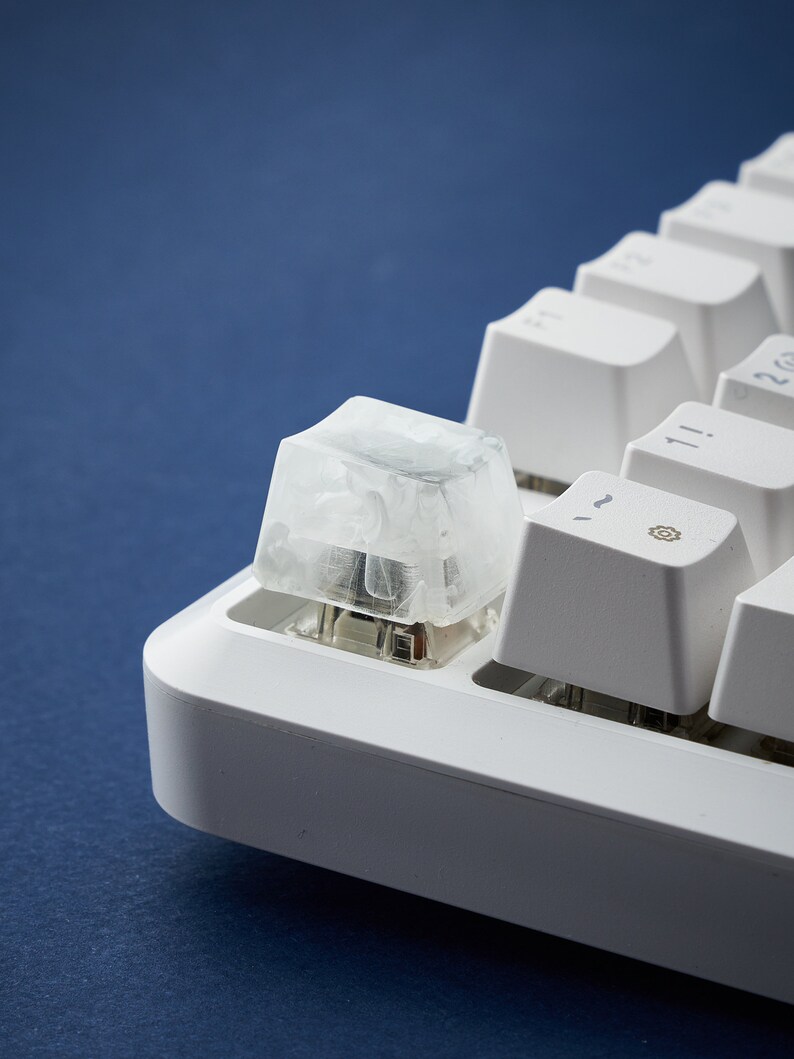 Artisan Keycap, White Detailed Keycap , Keycap Handmade OEM Back Lit ...