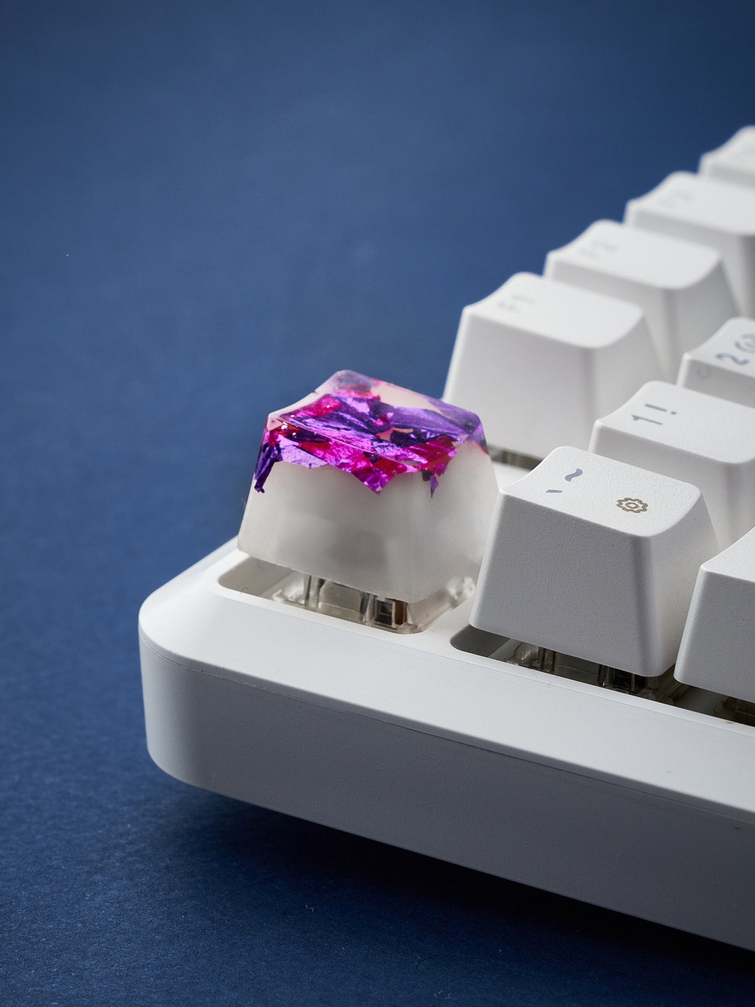 Artisan Keycap Purple and White Keycap Keycap Handmade OEM Back Lit OEM ...