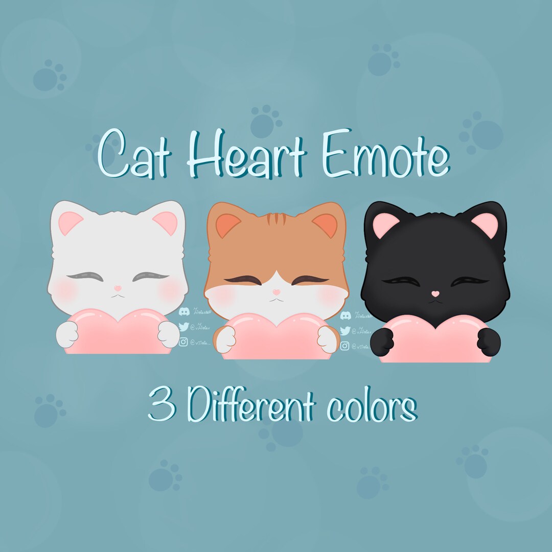Cat Heart Emote - Etsy