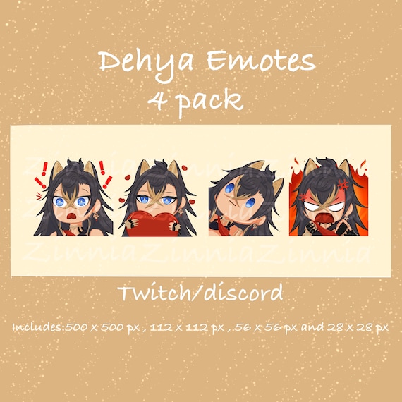 Dehya Genshin Emote Pack. Twitch/discord - Etsy