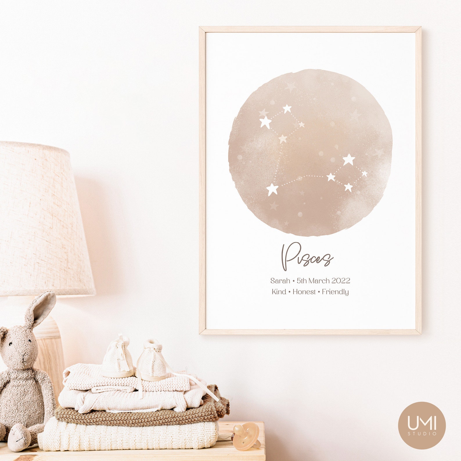Personalized Zodiac Sign Print, Boho Astrology Wall Art (digital ...
