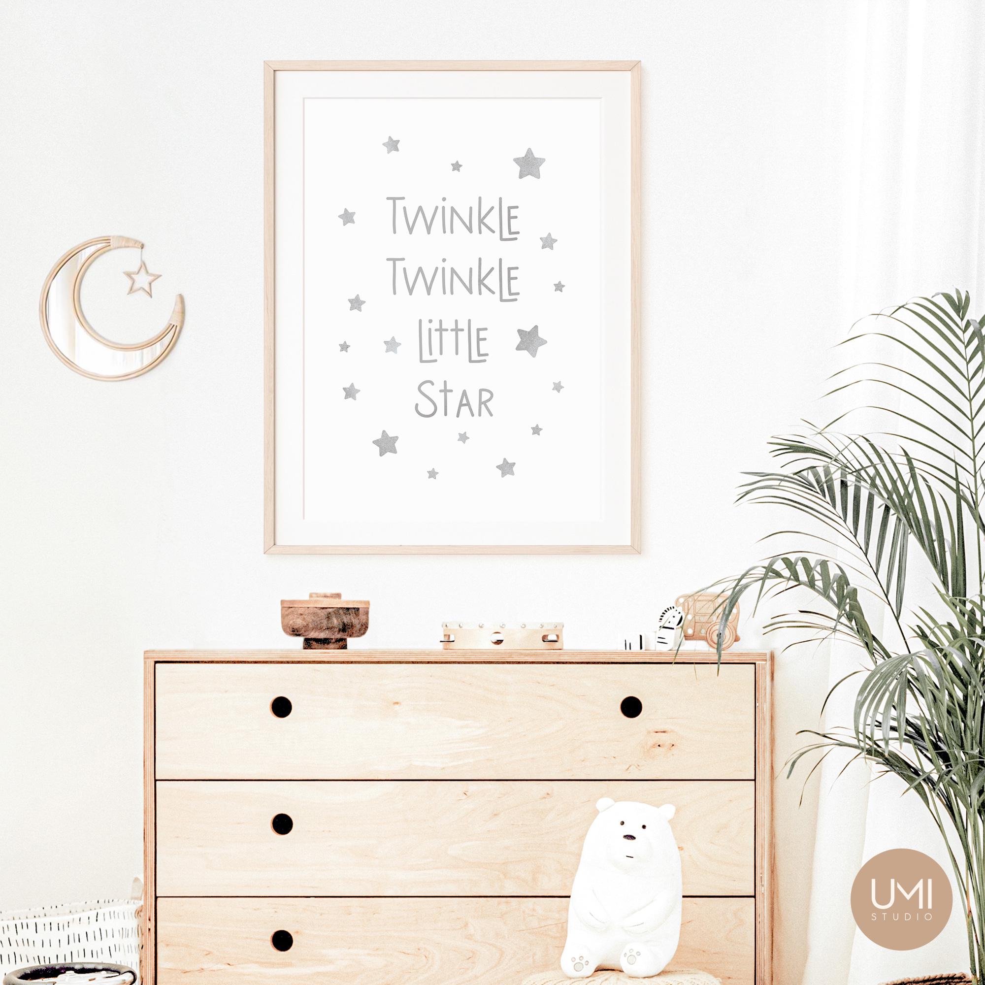Twinkle Twinkle Little Star Nursery Print, Moon Wall Decor, Set of 2 ...