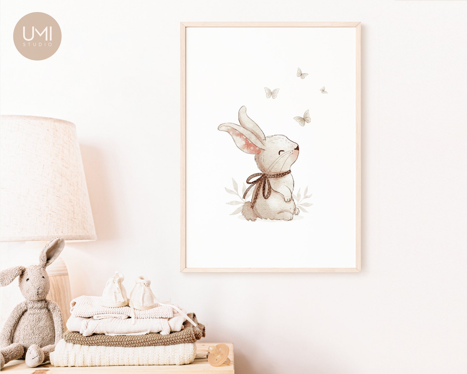 Nursery Wall Art Watercolor Bunny Print Girls Bedroom Decor - Etsy