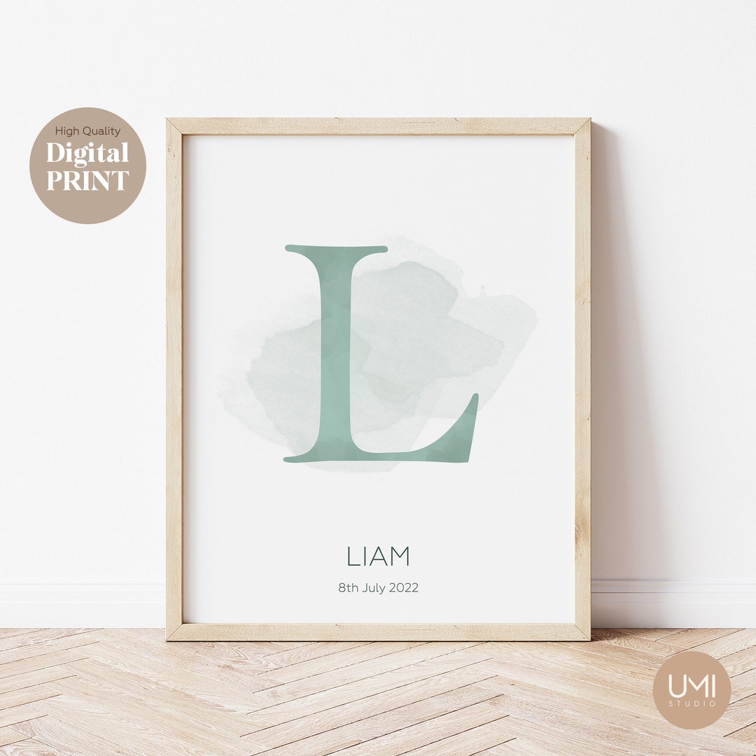 Custom Initial Print, Name Printable, Personalized Name Print ...