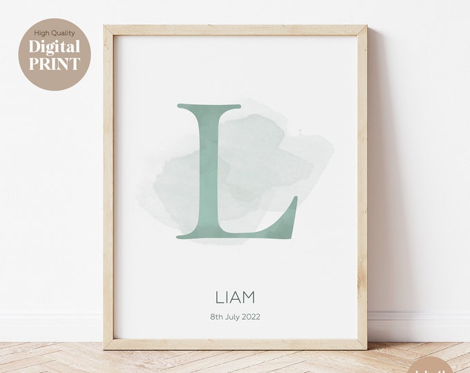 Custom Initial Print, Name Printable, Personalized Name Print ...