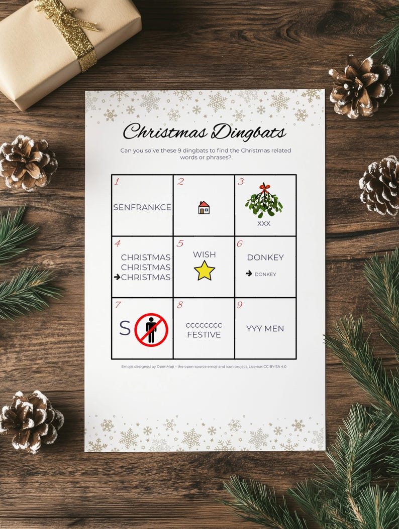 Christmas Party Games Bundle, Printable Family Fun, Trivia, Dingbats ...