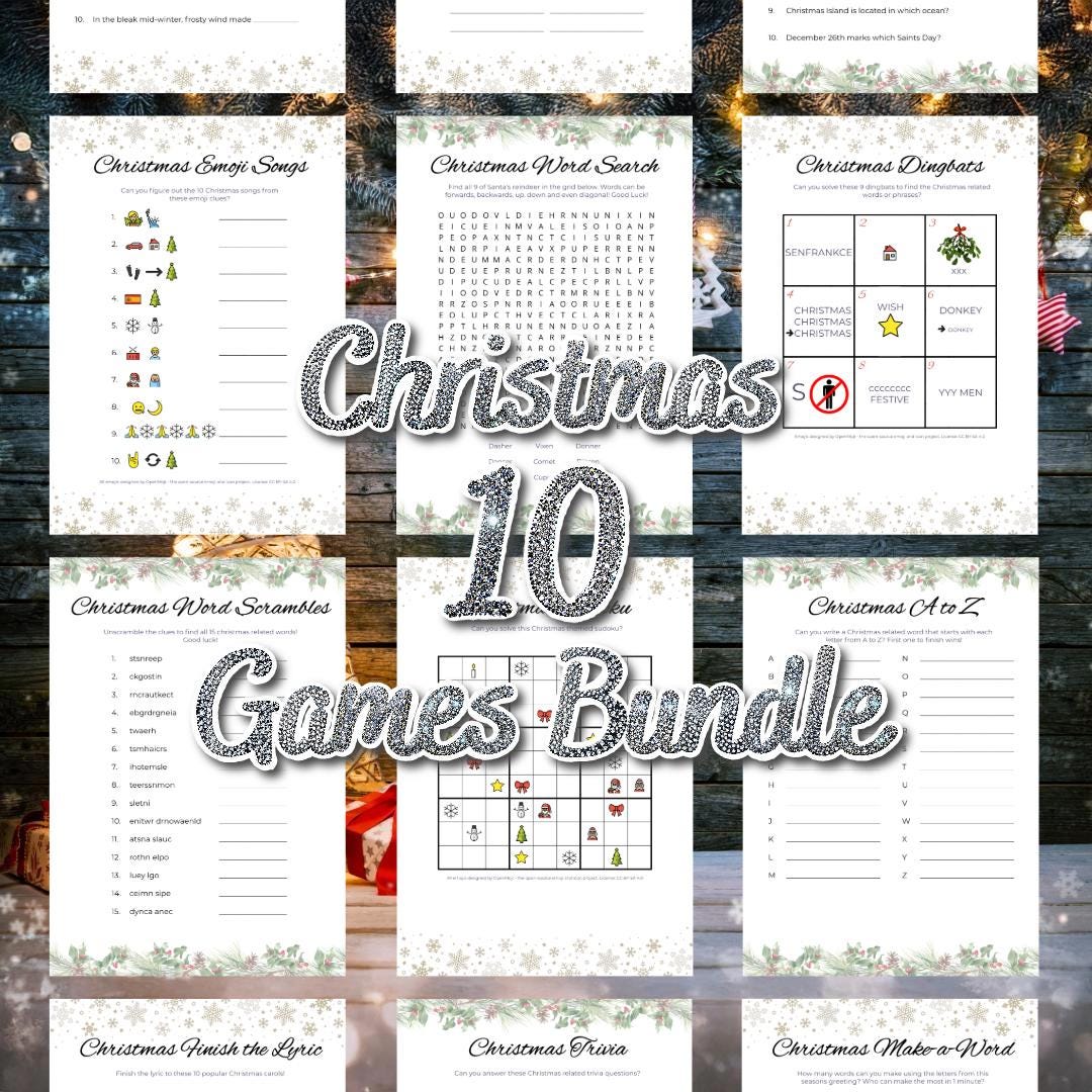Christmas Party Games Bundle, Printable Holiday Games, Christmas Trivia ...