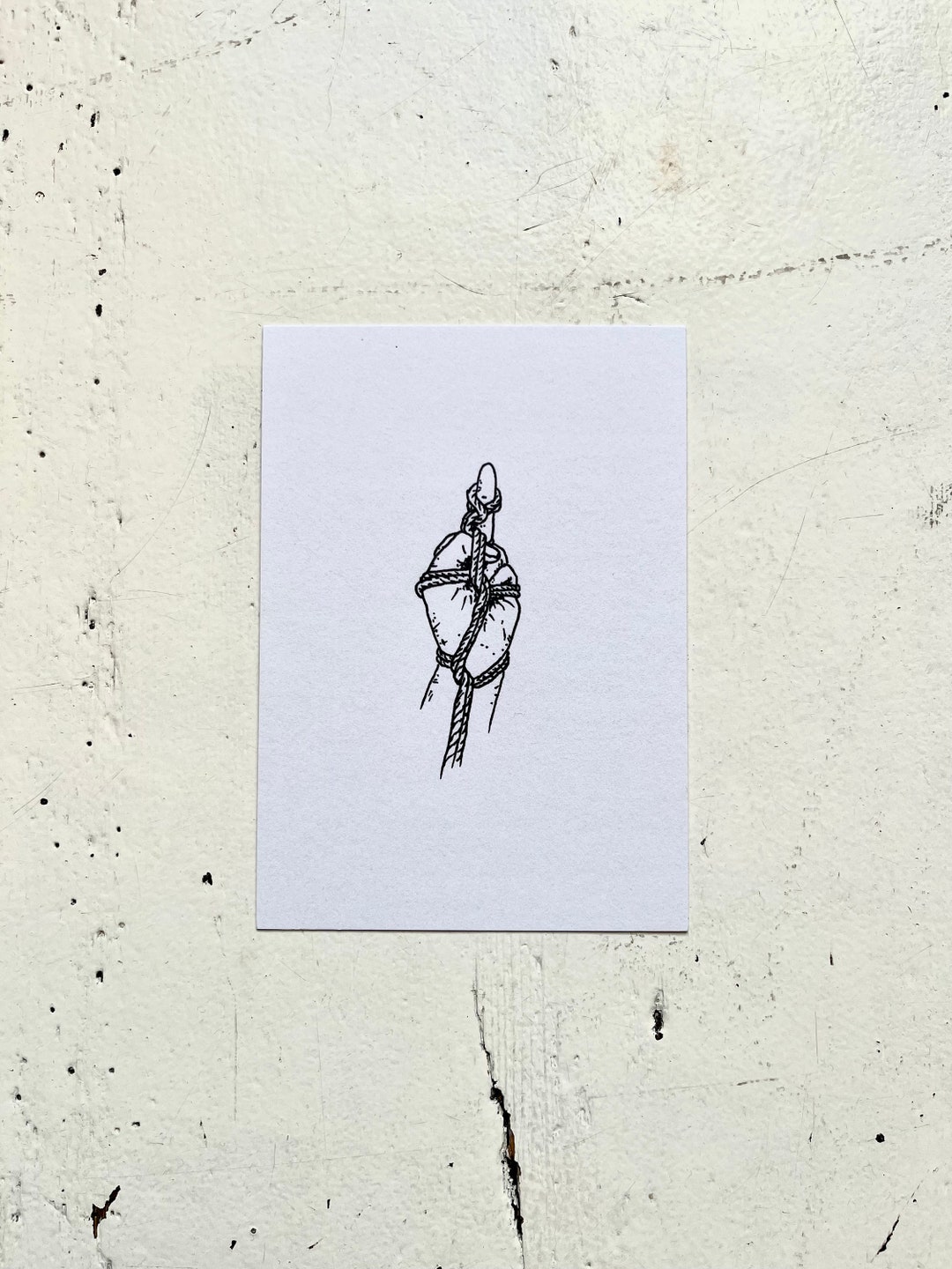 Postcard: Middle Finger in Bondage - Etsy