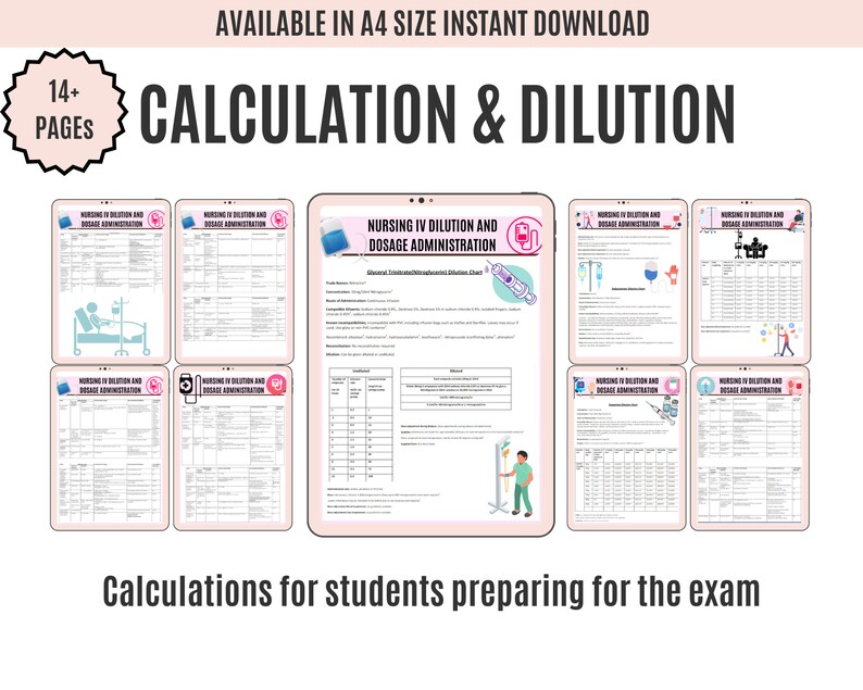 Dosage Calculation Drug Dose Calculation Medication Nursing - Etsy