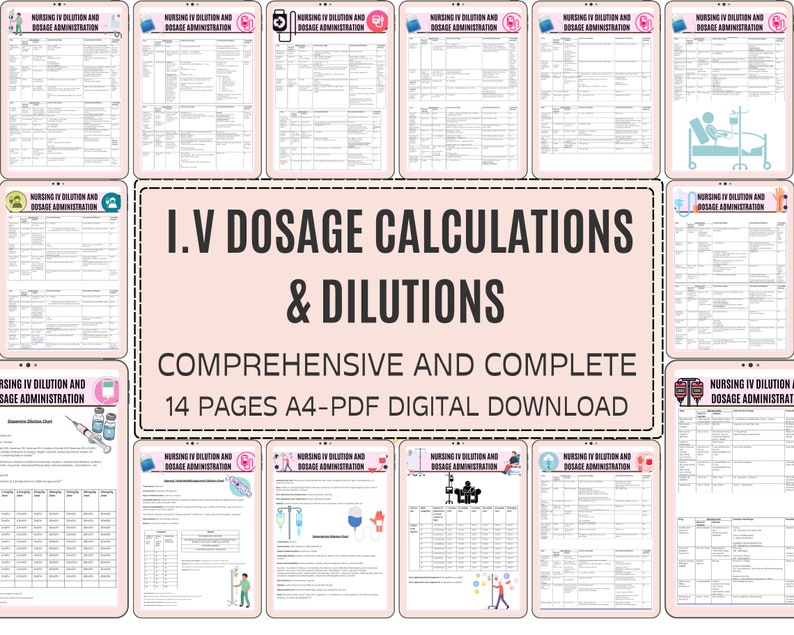 Dosage Calculation Drug Dose Calculation Medication Nursing - Etsy