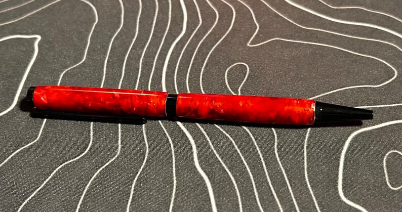 Hand Made Acrylic Pen, Red and Black - Etsy