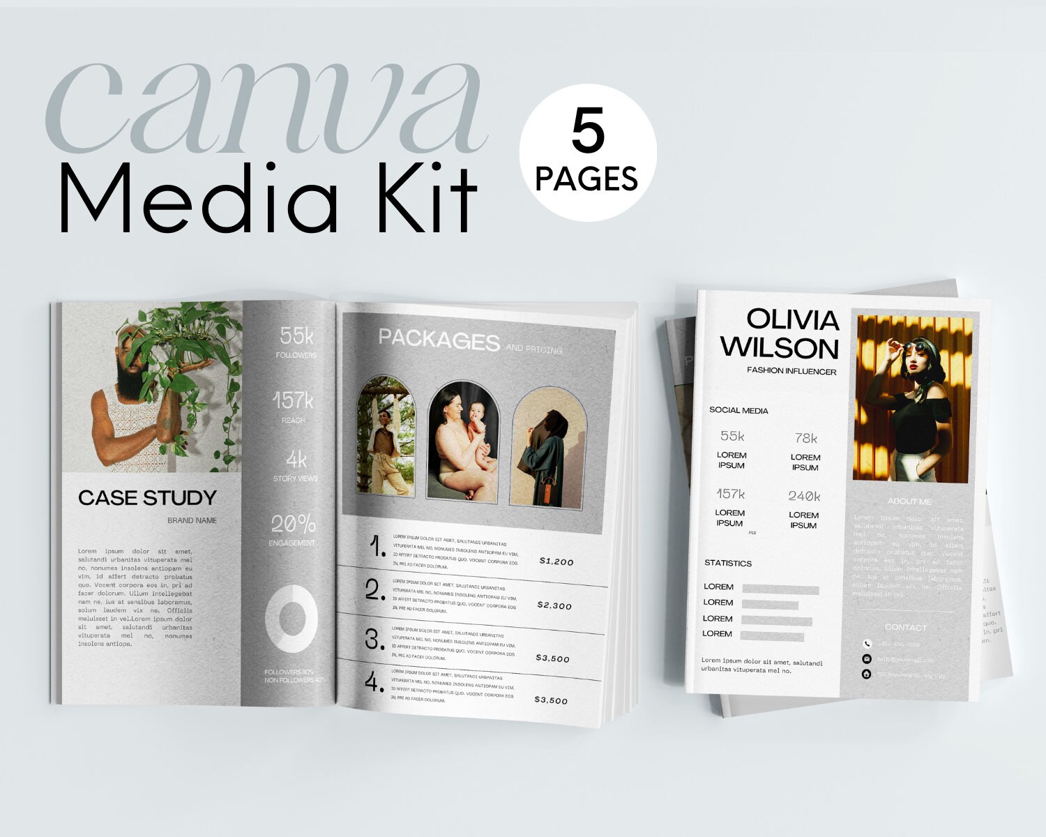 Media Kit Template Influencer Media Kit Media Press Kit Blogger Media ...