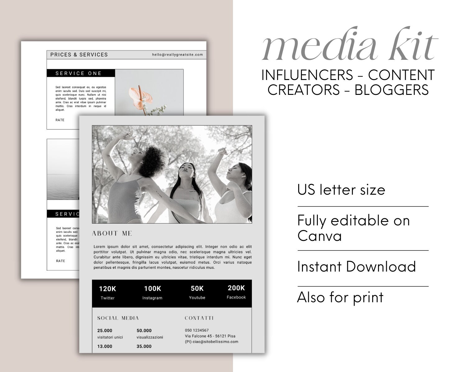 Ultimate Media Kit Template Influencer Media Kit Media Press Kit ...