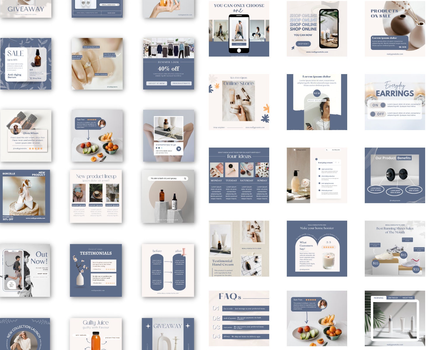 Modern Ecommerce Canva Social Media Pack: Instagram Templates for ...