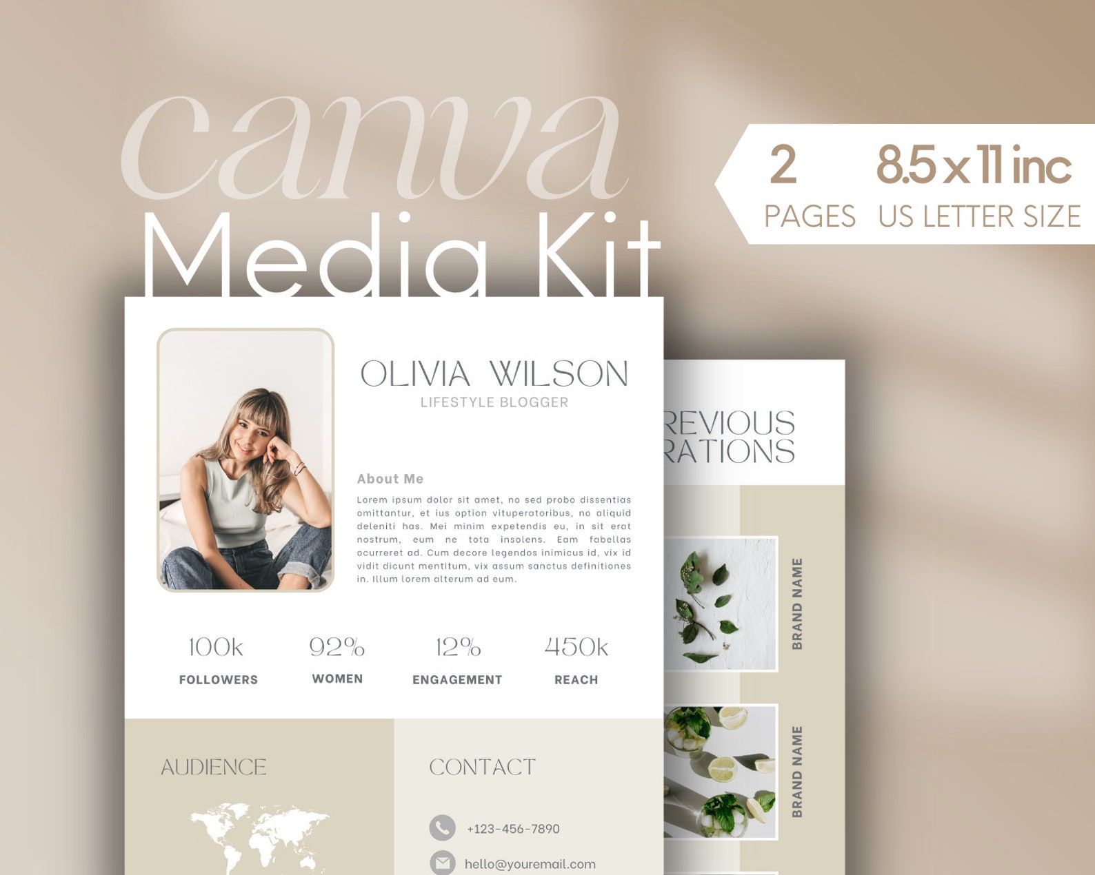 Media Kit Template Influencer Media Kit Media Press Kit Blogger Media ...