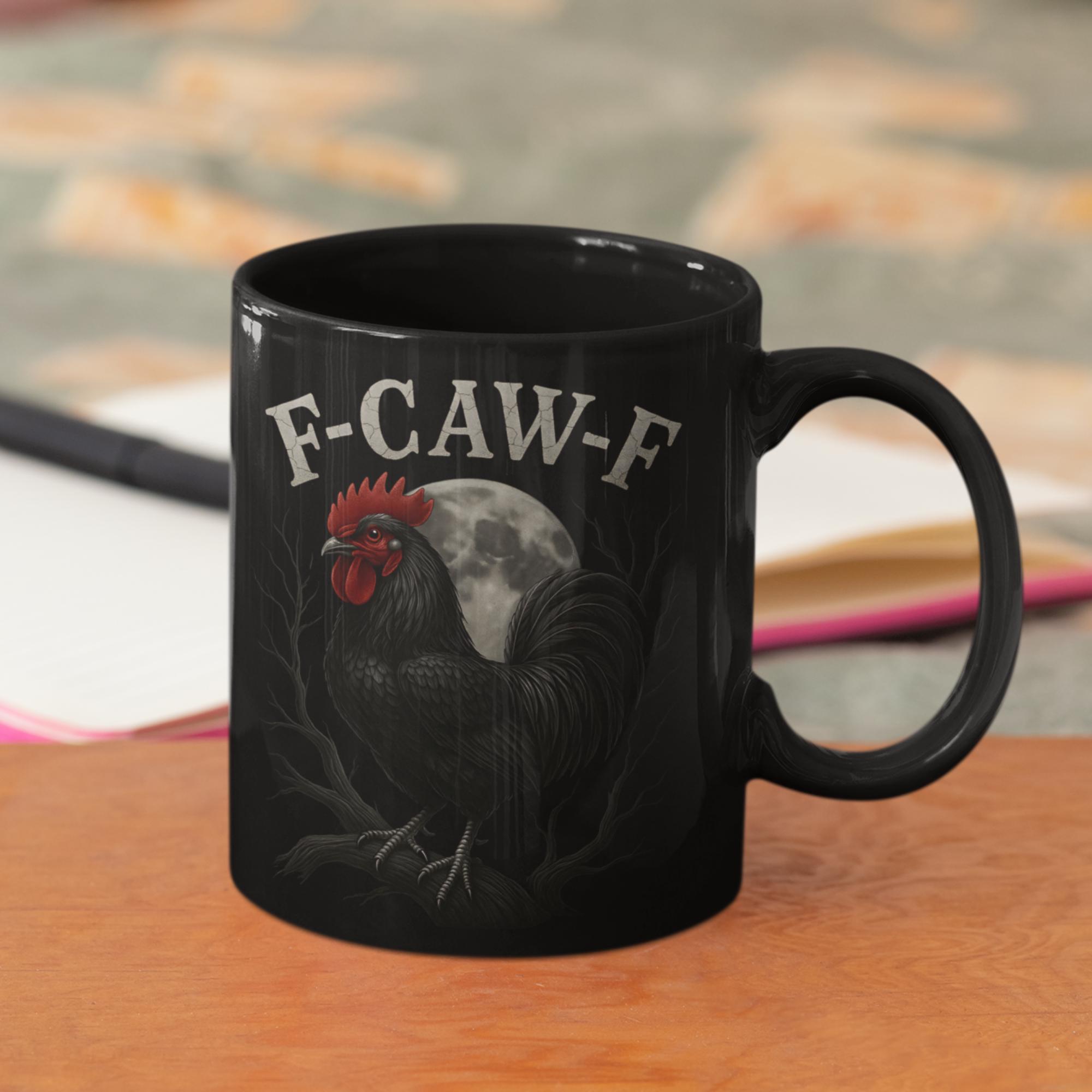 F-caw-f Chicken PNG, Funny Screaming Rooster Clipart, Gothic Black ...