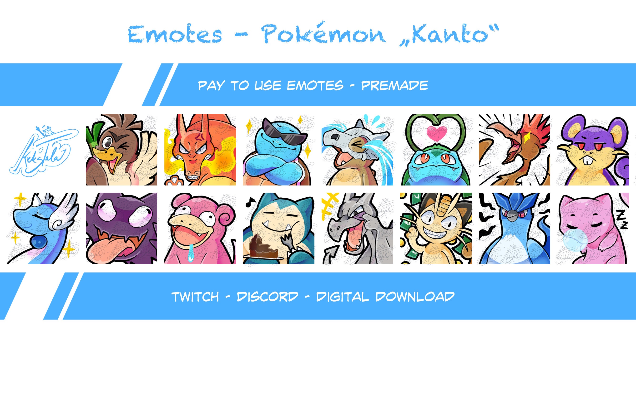 Pokemon Emotes Kanto Mew Premade Twitch and Discord - Etsy