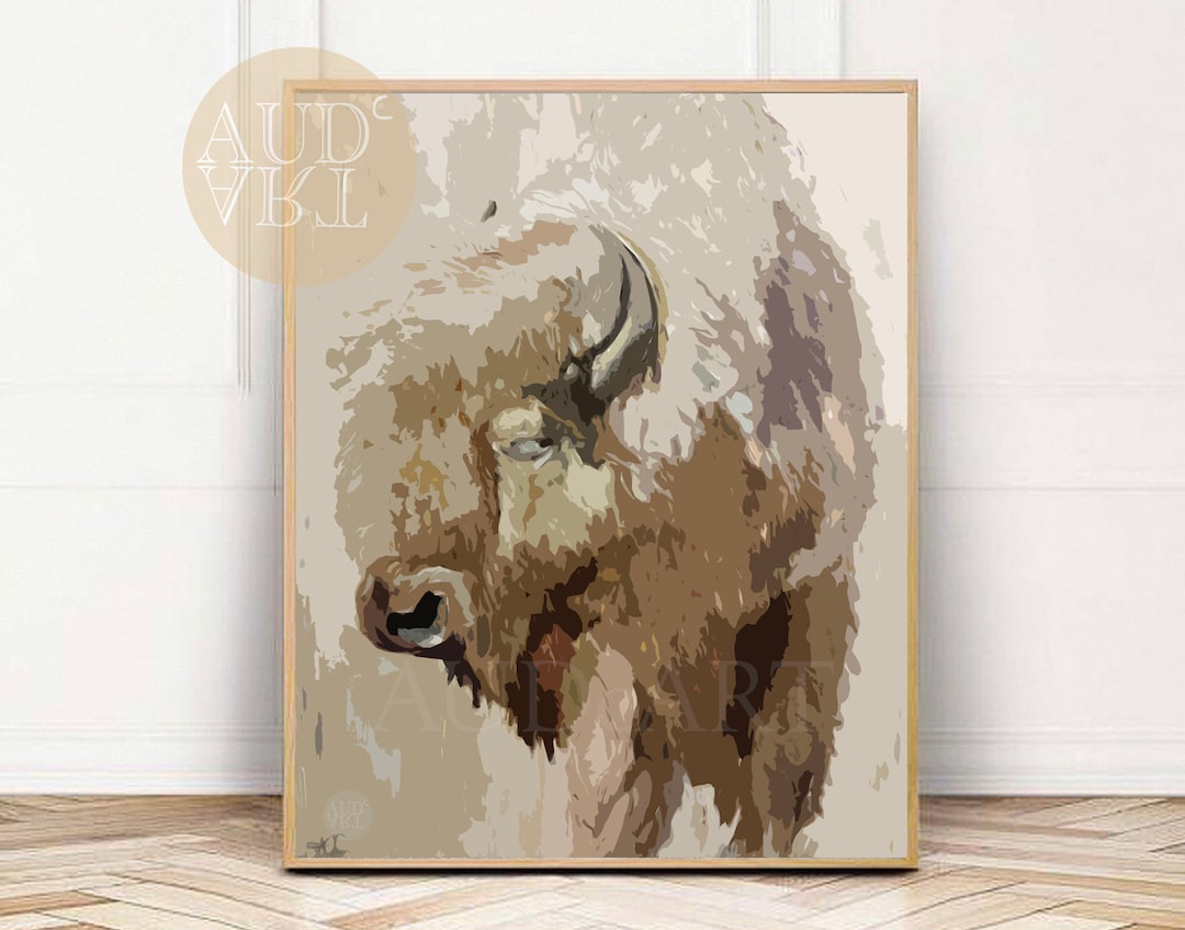 Boho Wall Art, Buffalo Print, Boho Nursery, Bison Printable Wall Art ...
