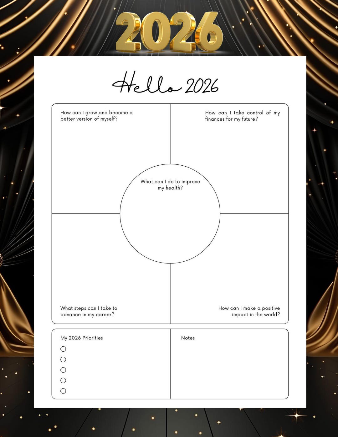 2026 New Year Self-reflection Printable Worksheet for Intentional ...
