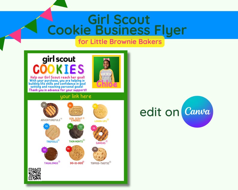 EDITABLE INSTANT Download Little Brownie Bakers Girl Scout Cookie ...