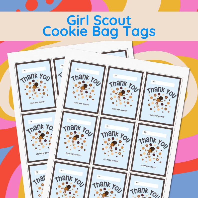 INSTANT DOWNLOAD Girl Scout Cookie Thank You Bag Tags/bag Inserts - Etsy