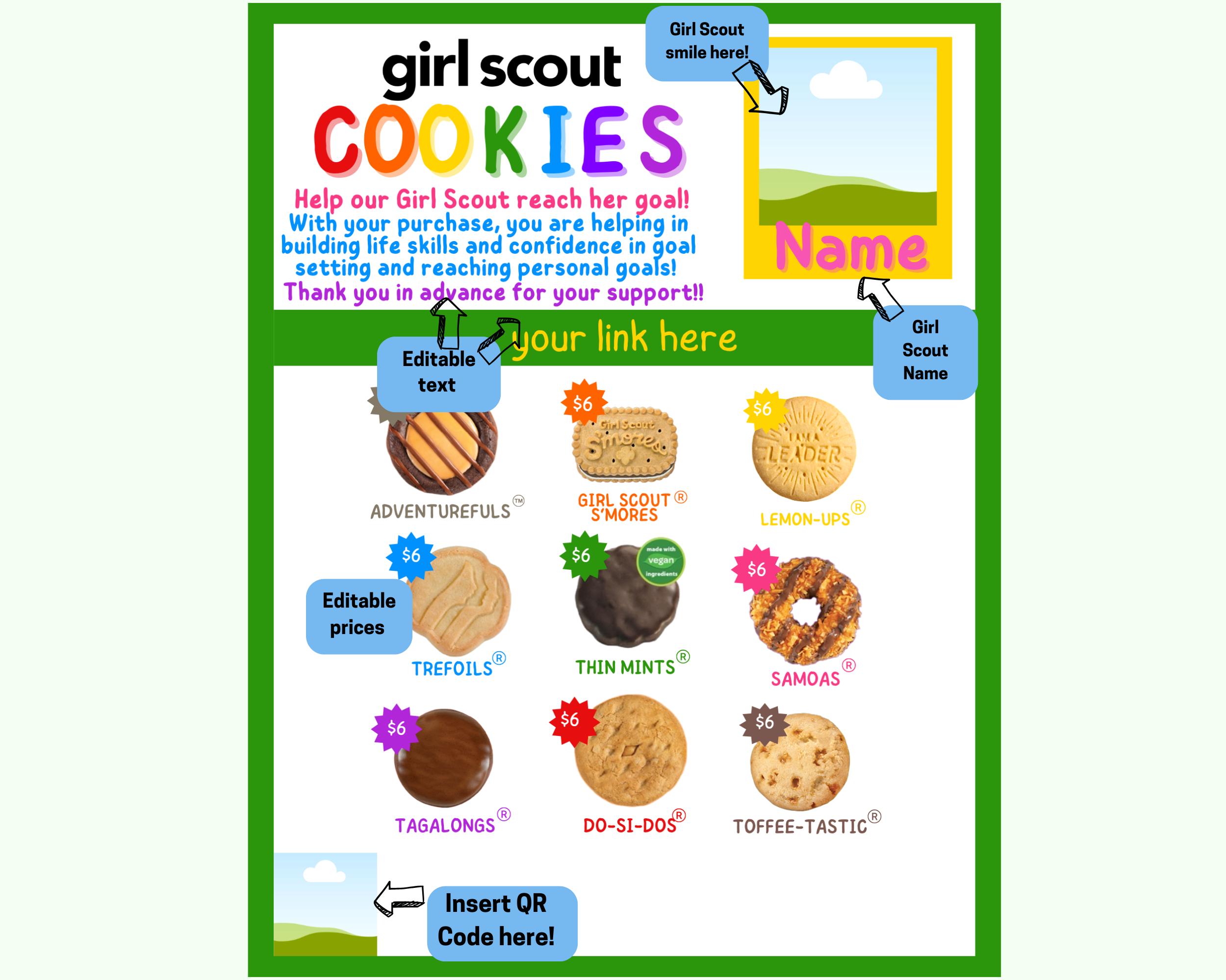 EDITABLE INSTANT Download Little Brownie Bakers Girl Scout Cookie ...