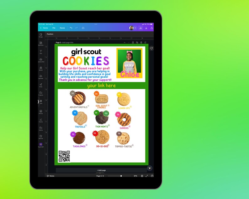 EDITABLE INSTANT Download Little Brownie Bakers Girl Scout Cookie ...