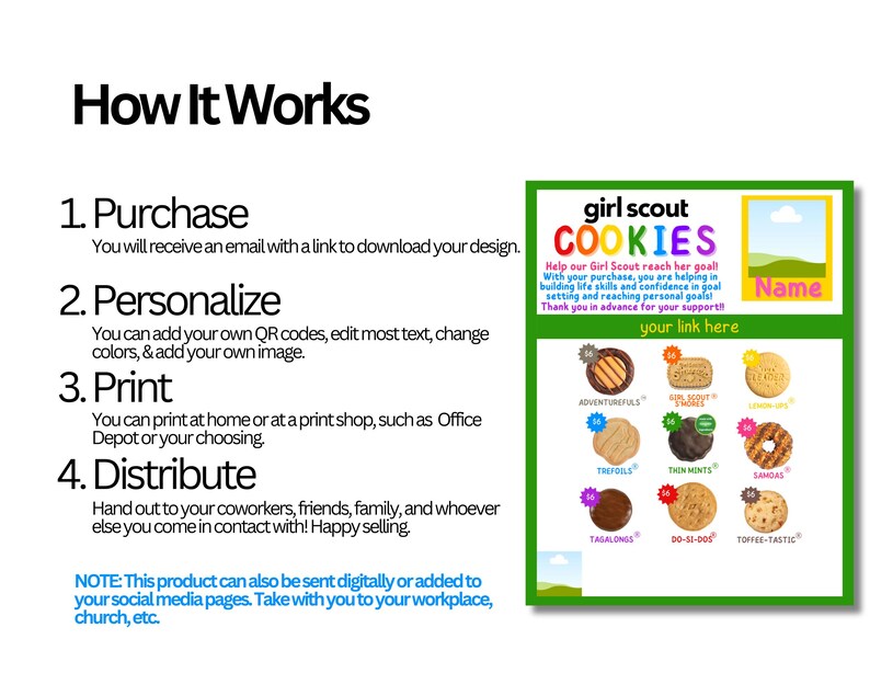 EDITABLE INSTANT Download Little Brownie Bakers Girl Scout Cookie ...