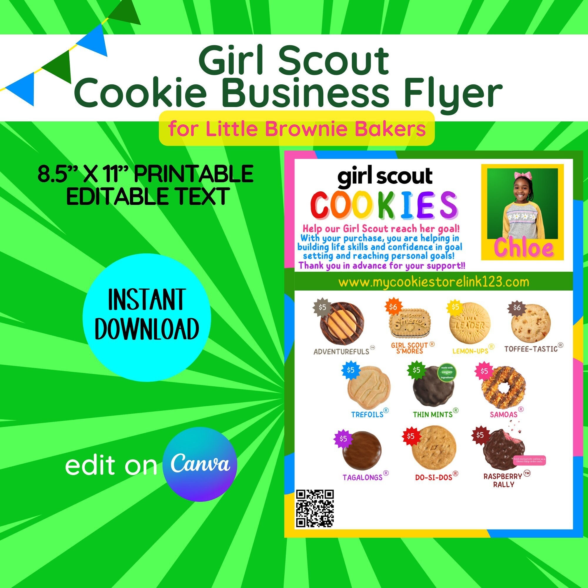 INSTANT Download Little Brownie Bakers Girl Scout Cookie Business Flyer ...