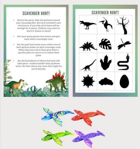 Dinosaur Themed Scavenger Hunt Party Game - Etsy