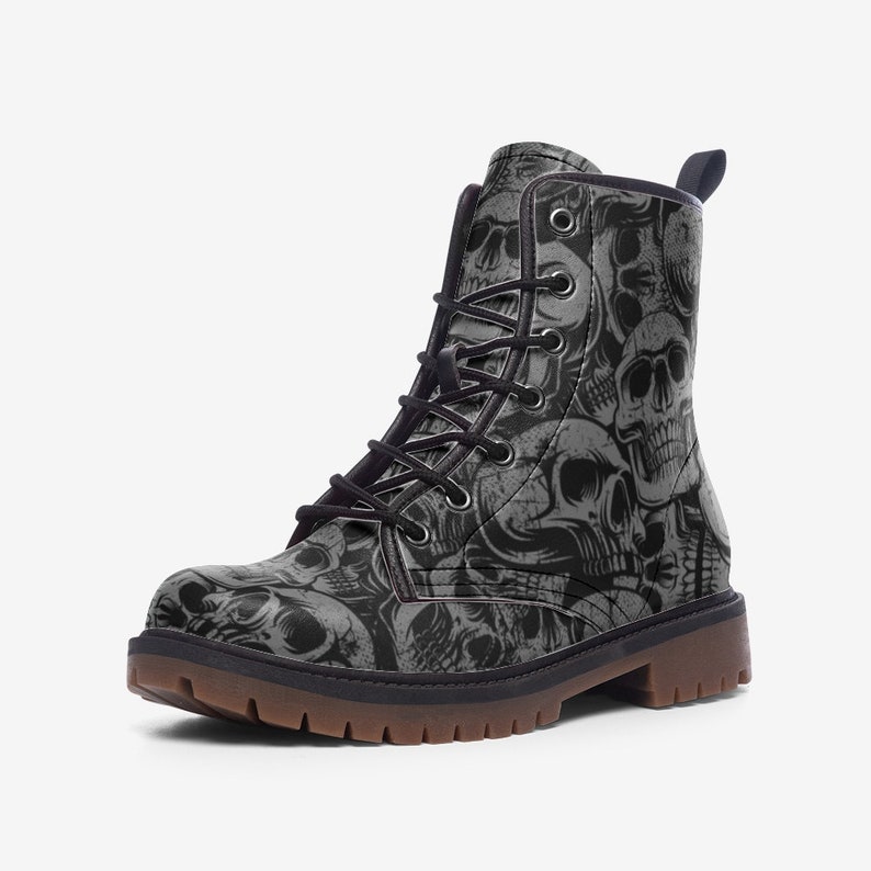 Gray Skulls Boots for Mens & Womens - Leather Boots Casual Wear ...