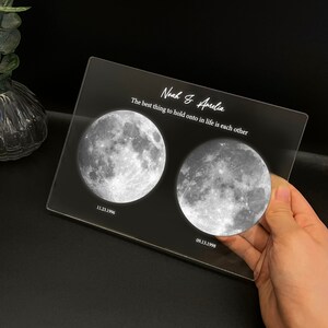 Custom LED Moon Phase Light, Personalized 1 Year Anniversary Gifts for ...