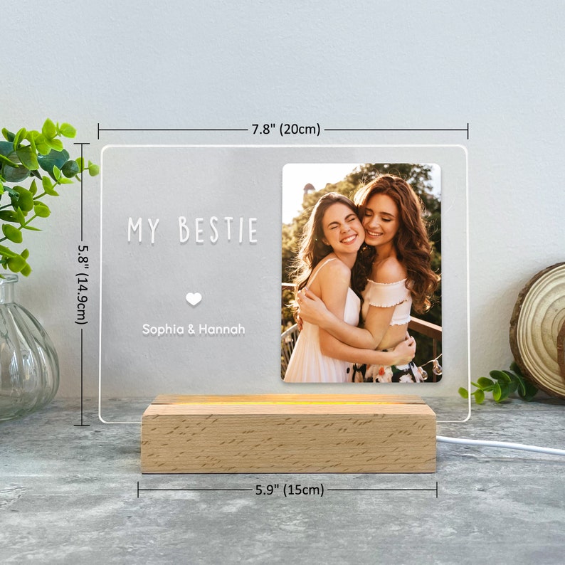 Custom Best Friend Photo Gift LED Night Light Sign Gift for - Etsy