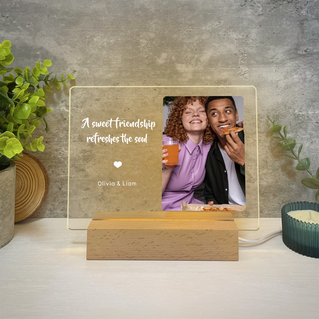 Custom Best Friend Photo Gift, LED Night Light Sign, Gift for Best ...