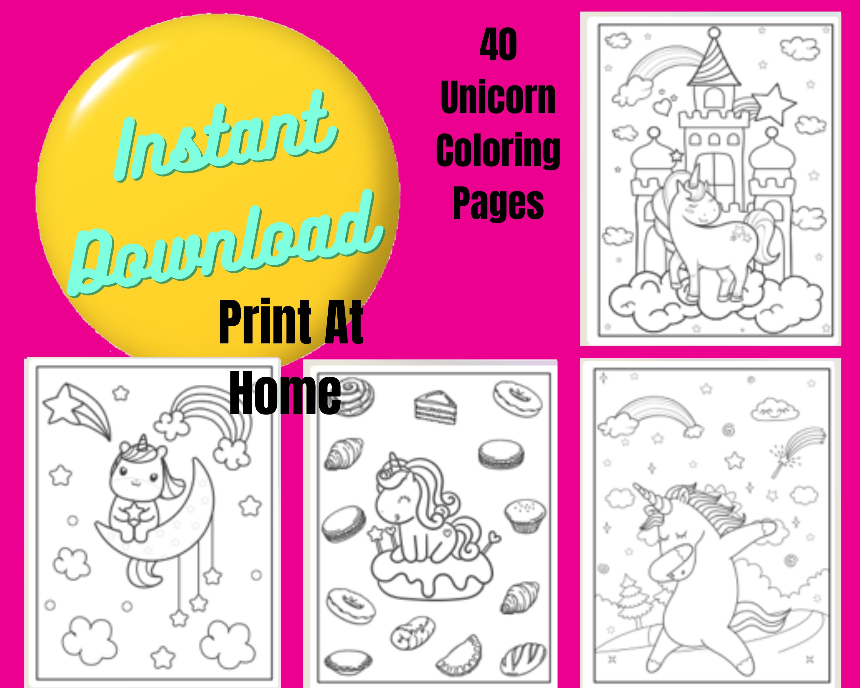 40 Unicorn Coloring Pages | Magical | Download & Print | Digital Files ...