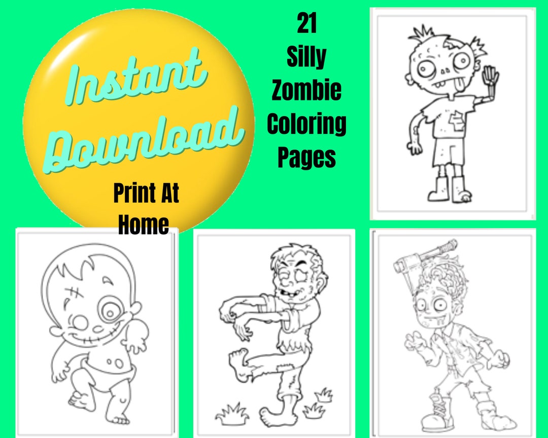 21 Silly Zombie Coloring Pages | Download & Print | Digital Files ...
