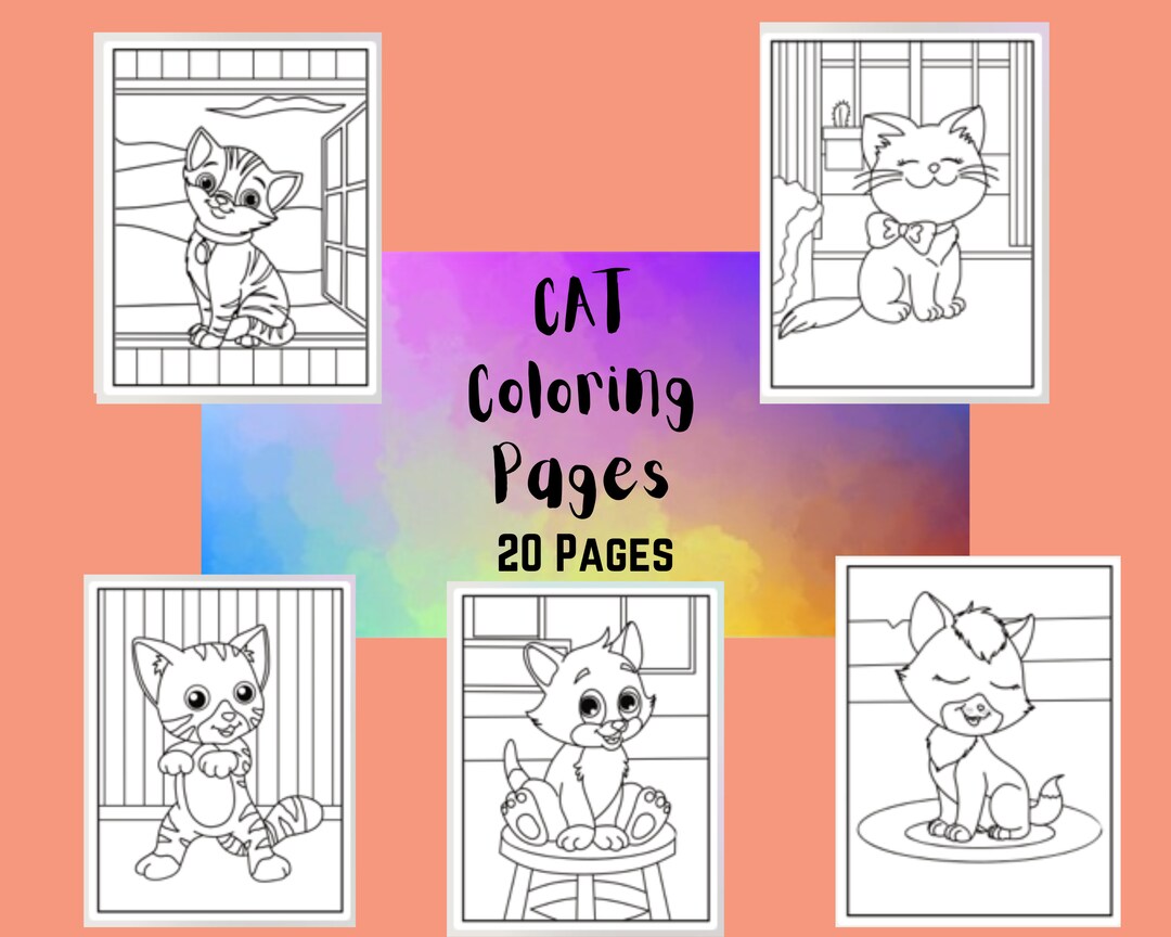 Cat Coloring Pages | Download and Print | Digital Files |preschool ...