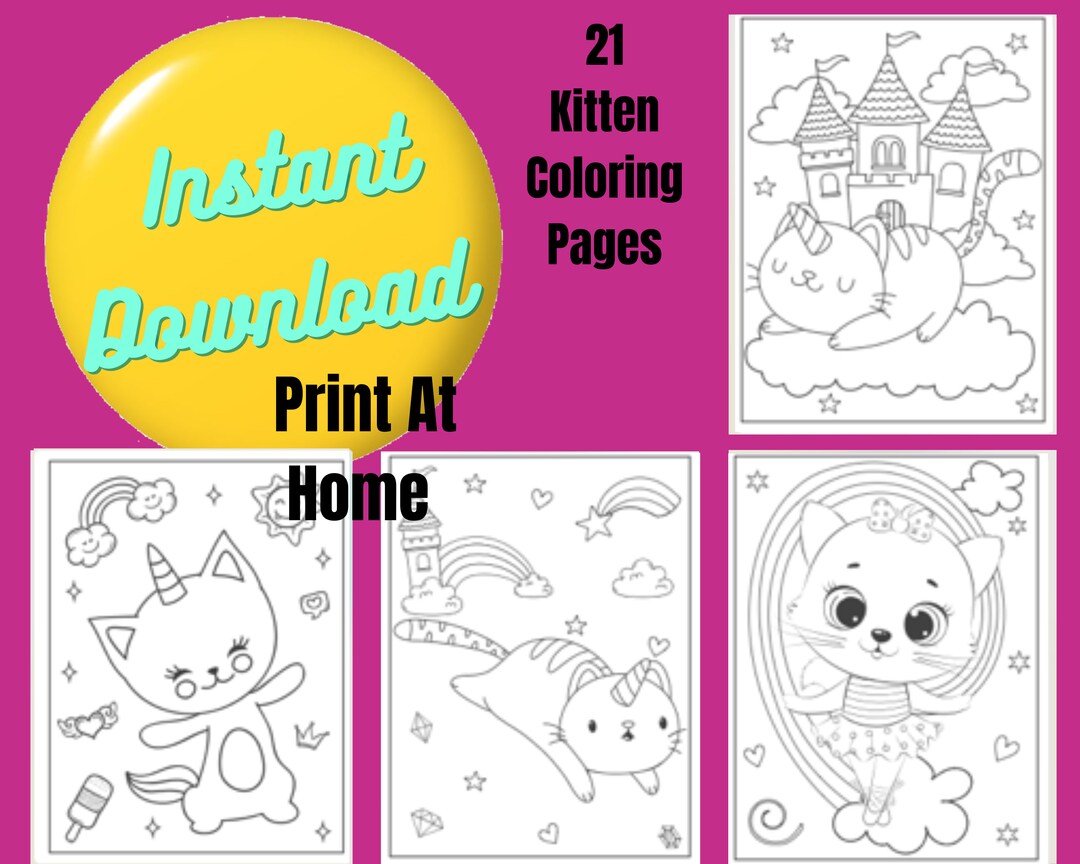 Kitten Coloring Pages | Preschool | Kindergarten | Homeschool |birthday ...