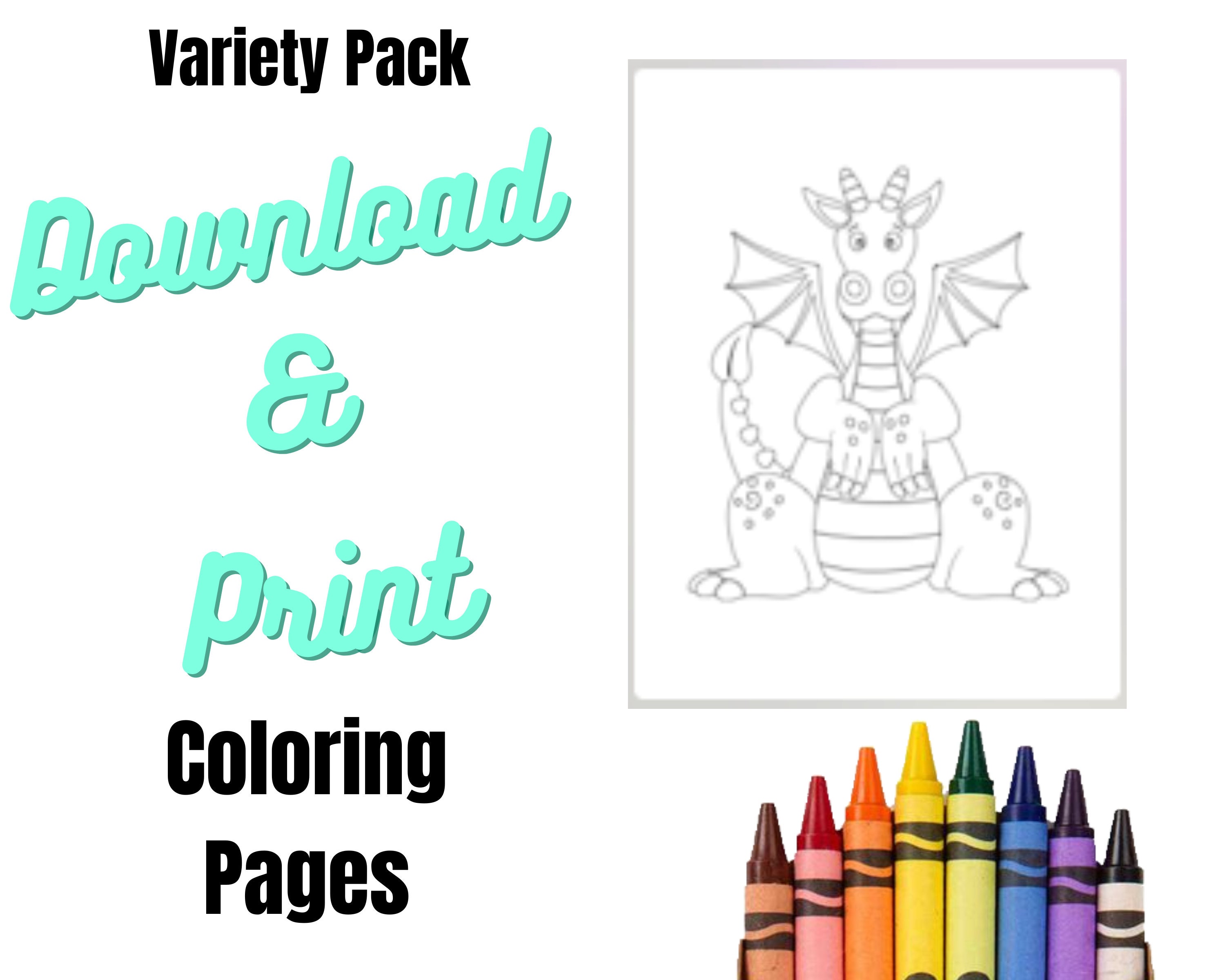15 Dragon Coloring Pages | Download & Print | Digital Files |preschool ...