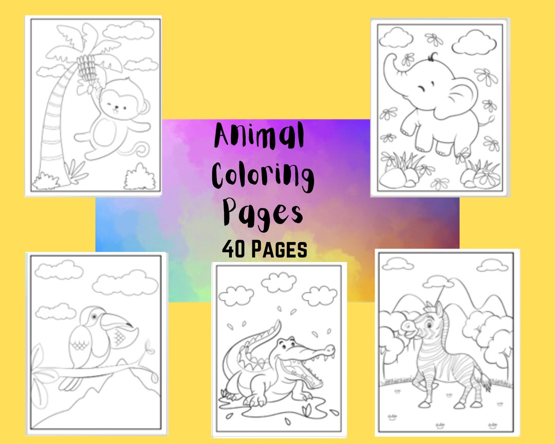 Jungle Animals Coloring Pages | Download and Print | Digital Files ...