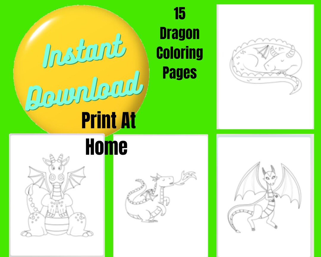 15 Dragon Coloring Pages | Download & Print | Digital Files |preschool ...
