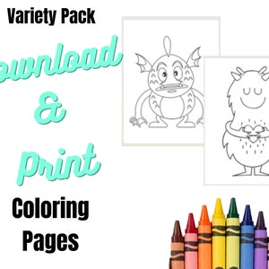 50 Happy Monster Coloring Pages | Download & Print | Digital Files ...